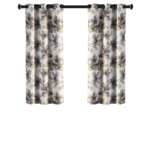 Margaret Josephs Blackout Floral Window Curtain Set with Grommets & Reviews | Wayfair
